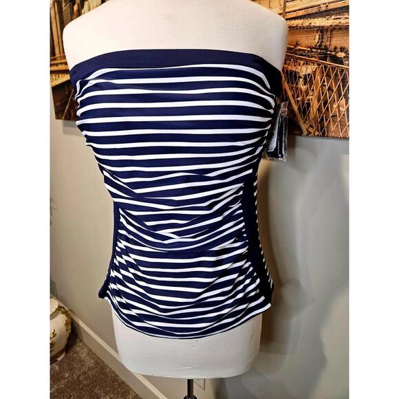 Lands' End | Swim | Nwt Lands End Navy White Striped Tankini Top With ...